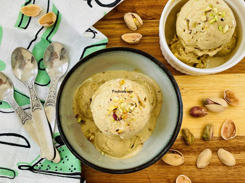 No Churn – Eggless Pistachio Gelato - Prepbowls